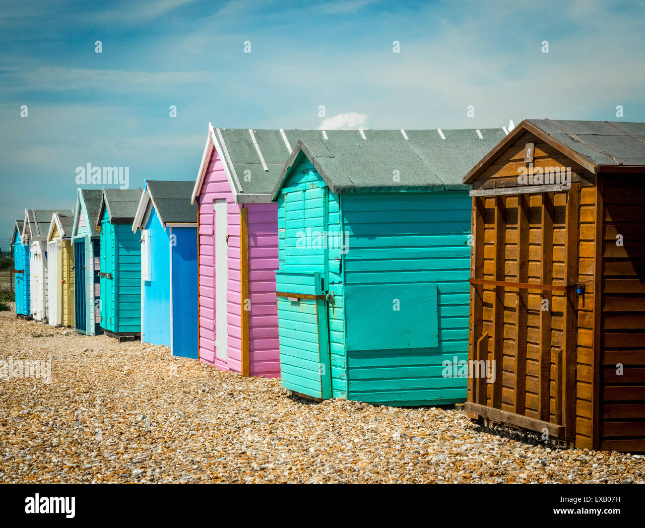 Beach Huts on Hayling Island, South Coast, UK Stock Photo - Alamy