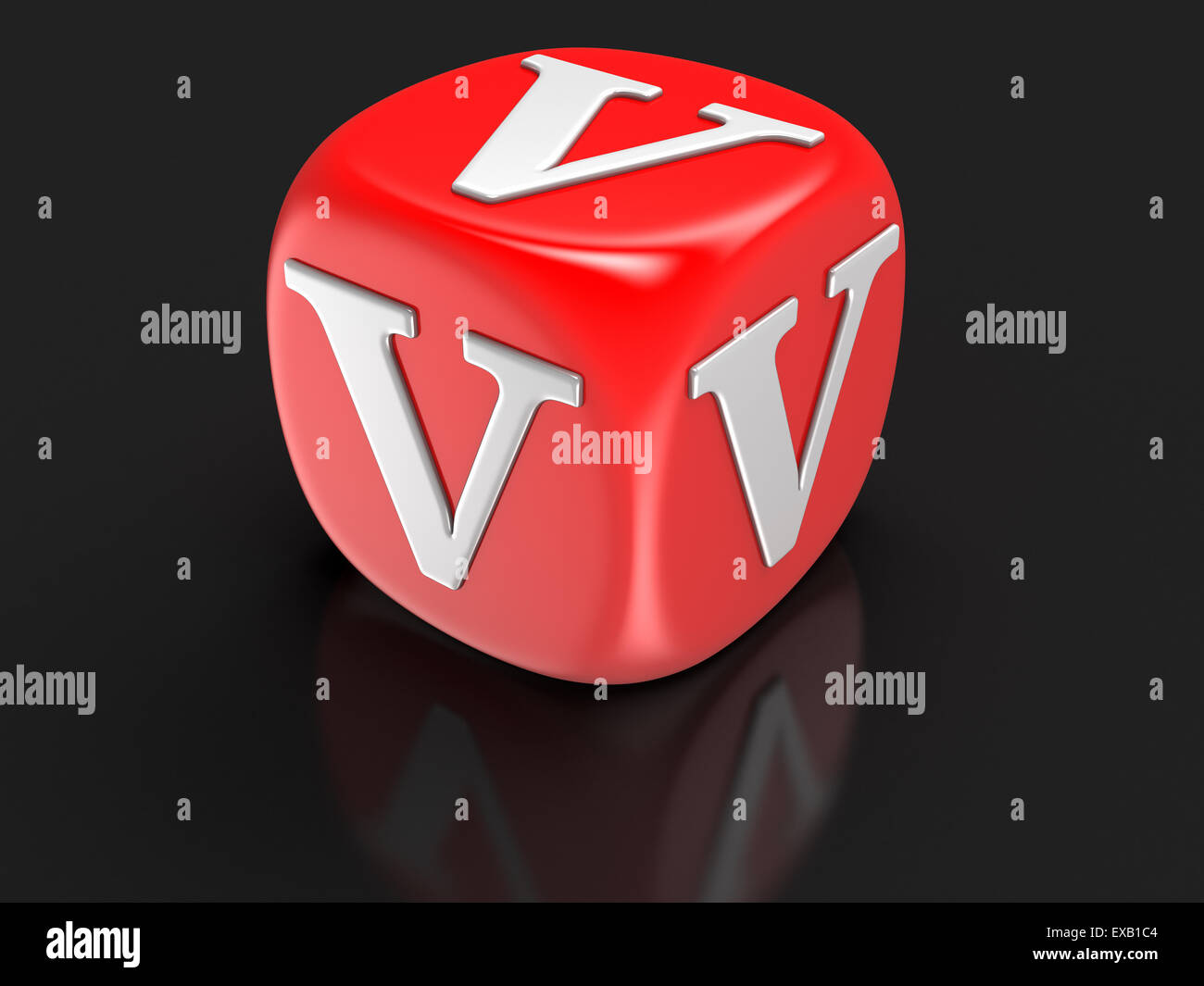 Dice with letter V (clipping path included Stock Photo - Alamy