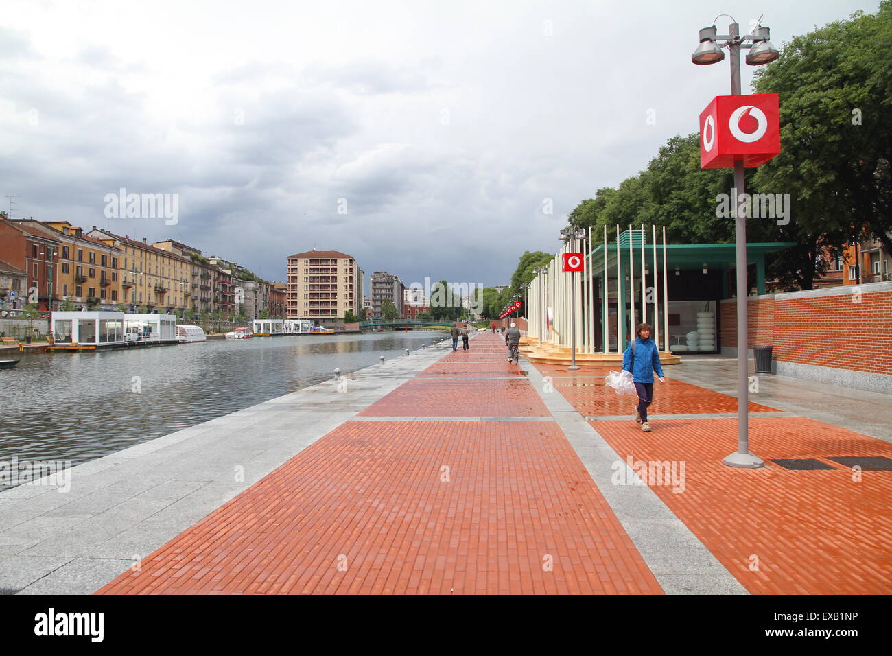 New Darsena on the Navigli artificial canal in Milan, Italy Stock Photo ...