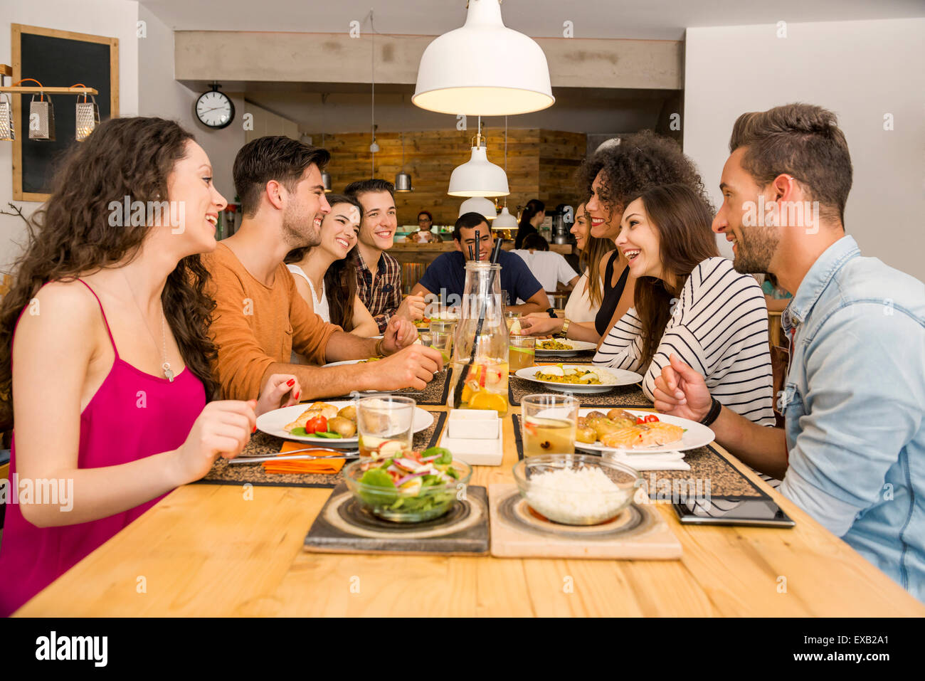 Group of people having food hi-res stock photography and images - Alamy