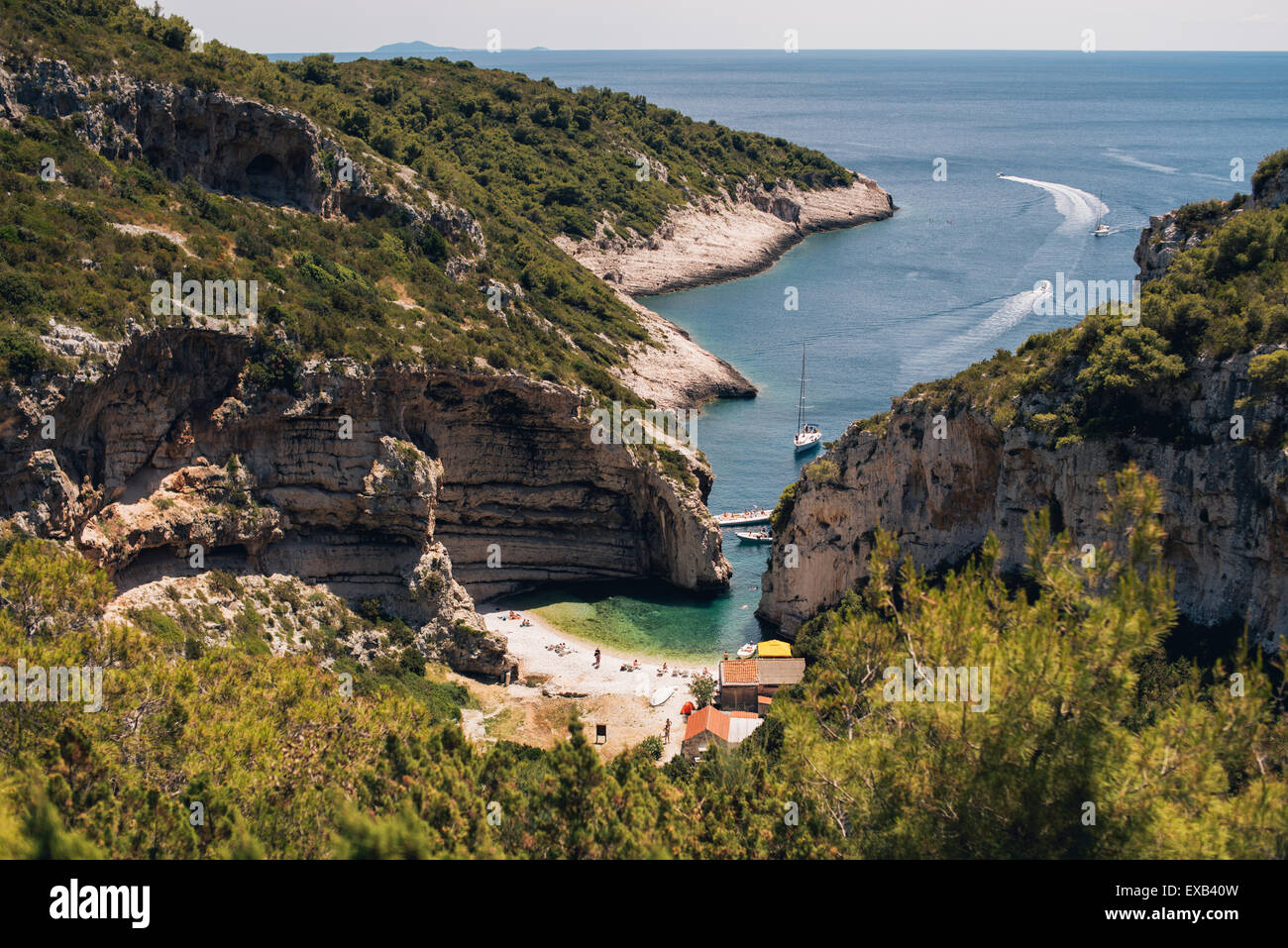 Beautiful Stiniva beach on island of Vis, Croatia Stock Photo - Alamy