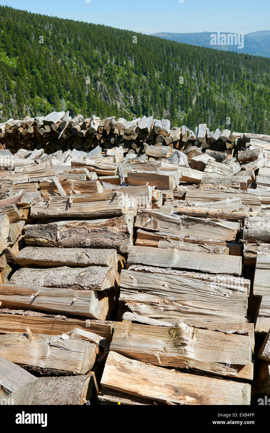 Stack Of Fire Wood Stock Photo - Alamy