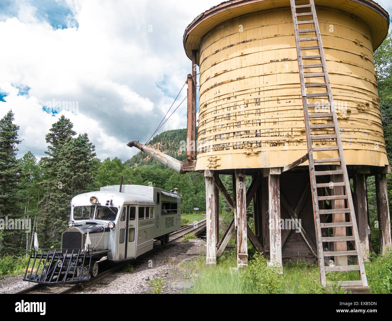 Galloping Goose #5 at the Cresco water tank, Cumbres & Toltec Scenic ...