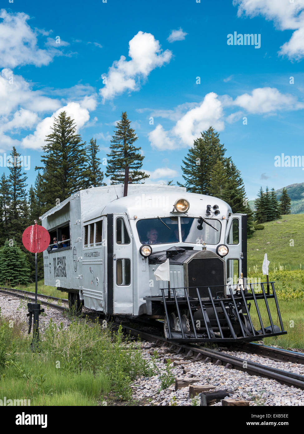 Galloping Goose #5 on the Cumbres & Toltec Scenic Railroad tracks ...