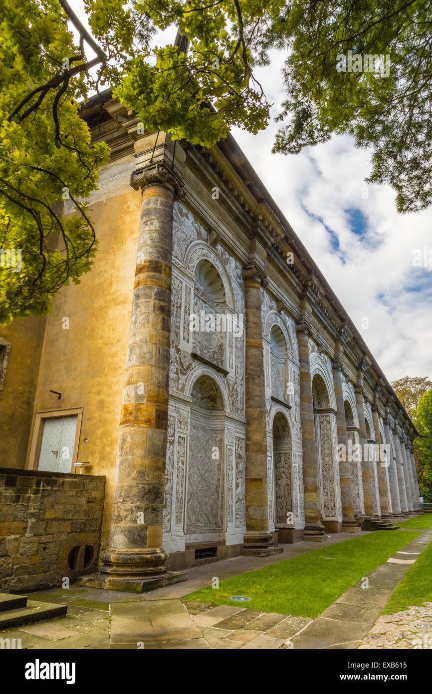 The stone circumferential walls of the old Orangery in the Royal Garden ...