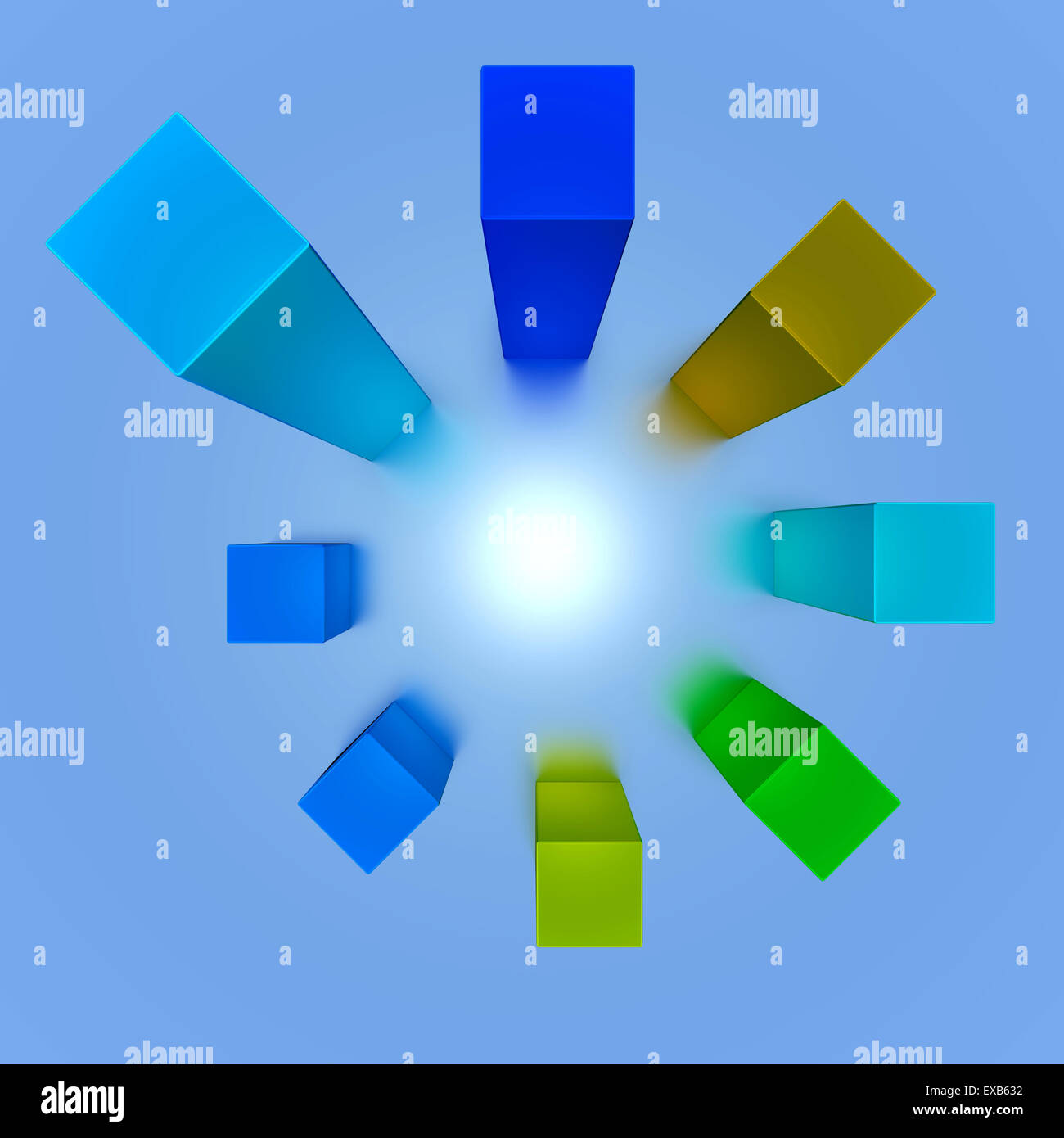 Rising bars / cubes chart Stock Photo - Alamy