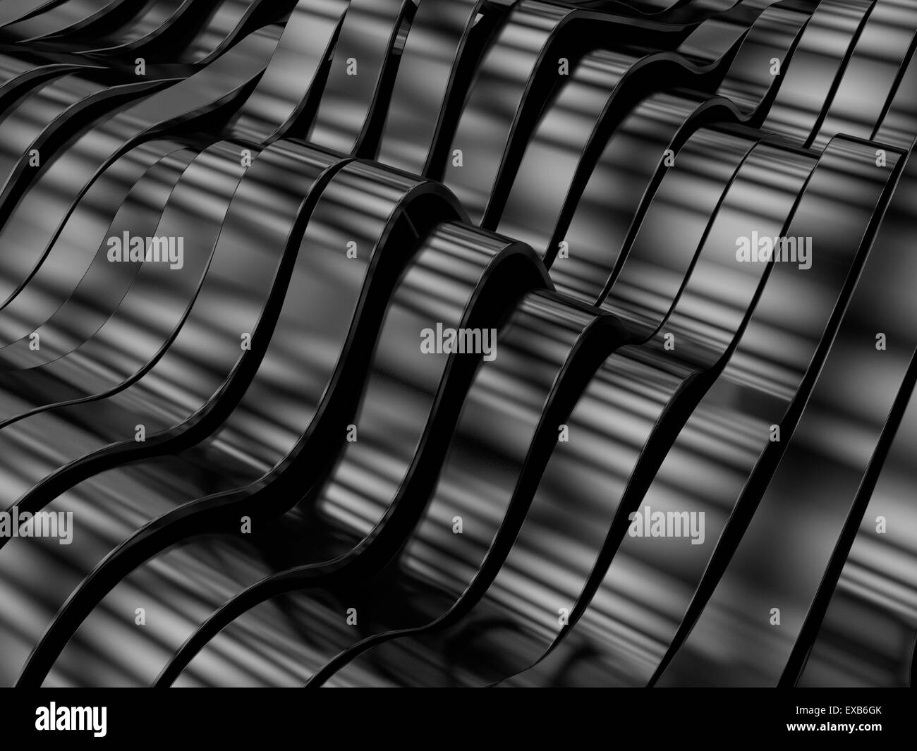 3d render glossy abstract wave bands background Stock Photo - Alamy