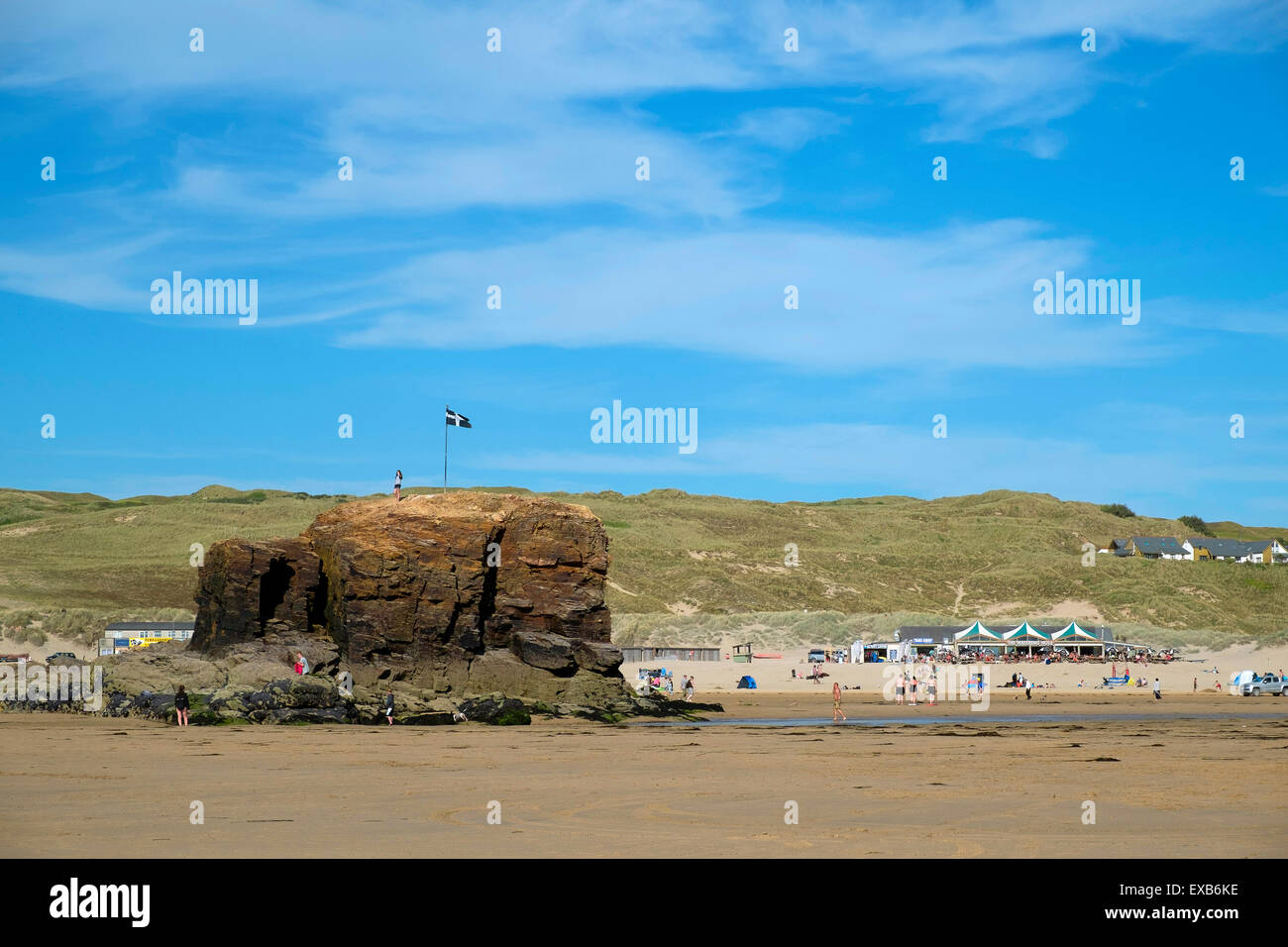 Chapel rock on perranporth beach hi-res stock photography and images ...