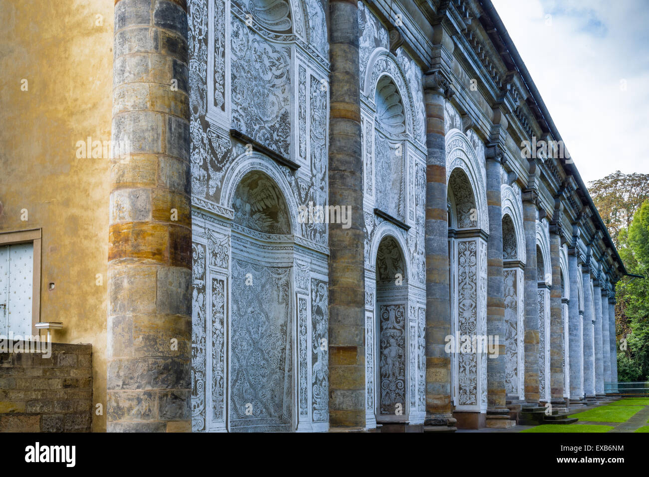 The stone circumferential walls of the old Orangery in the Royal Garden ...