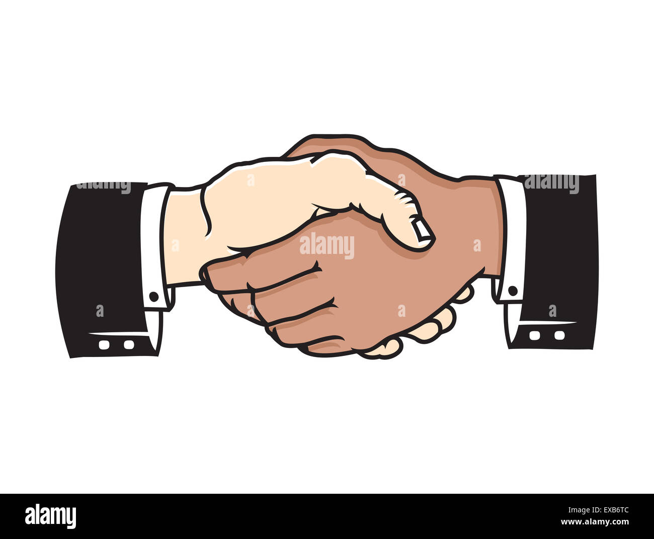 Multicultural business handshake vector icon Stock Photo - Alamy