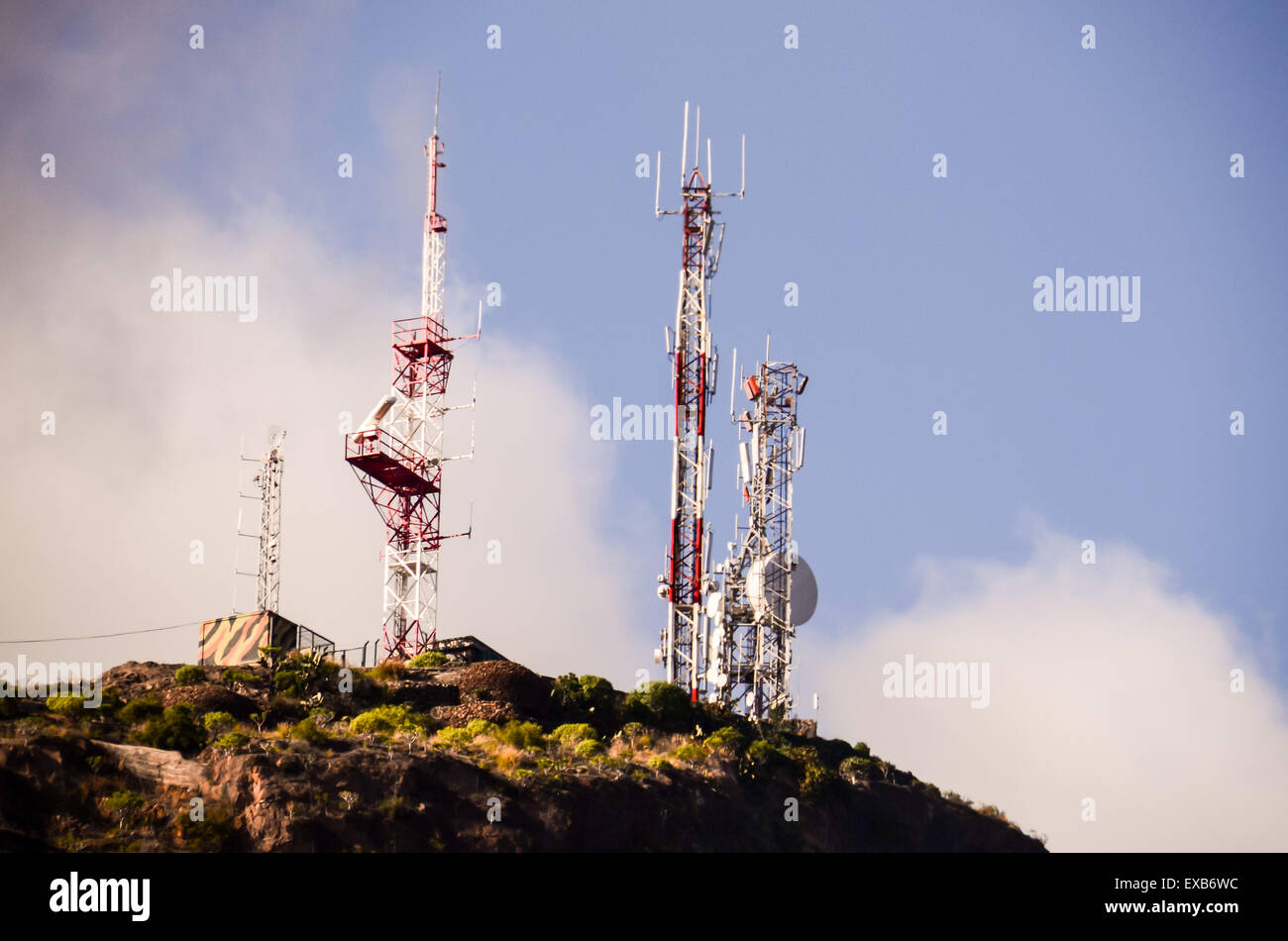 White and Red Antennas Stock Photo - Alamy