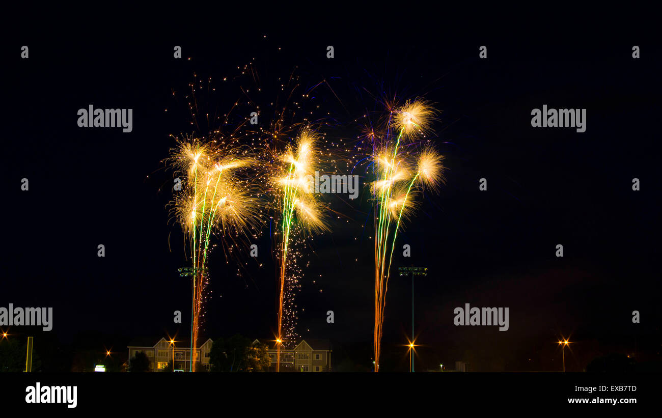 Fireworks explode with a shower of sparks Stock Photo - Alamy