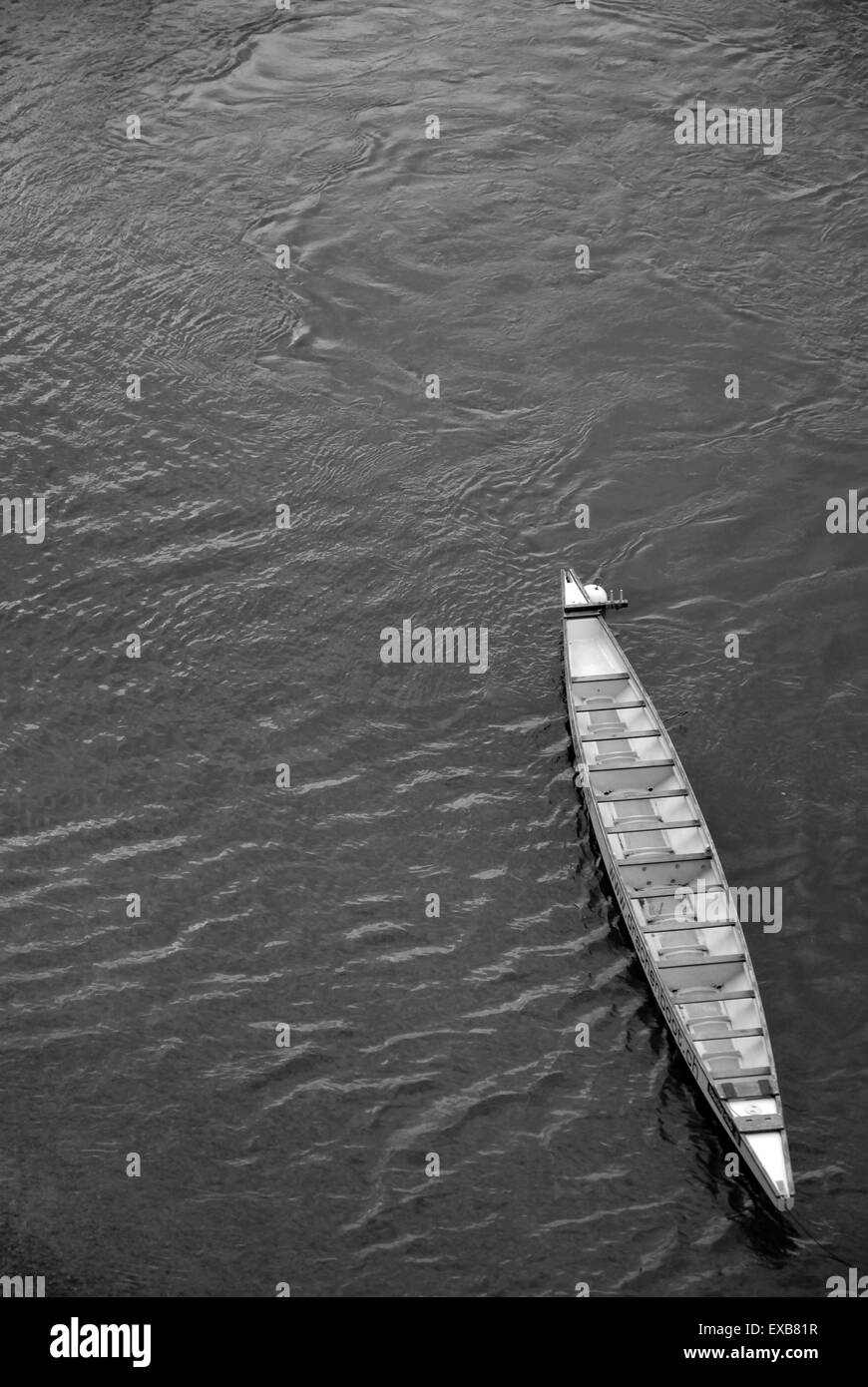 Empty rowing boat on the Rhine, Basel, Switzerland Stock Photo - Alamy