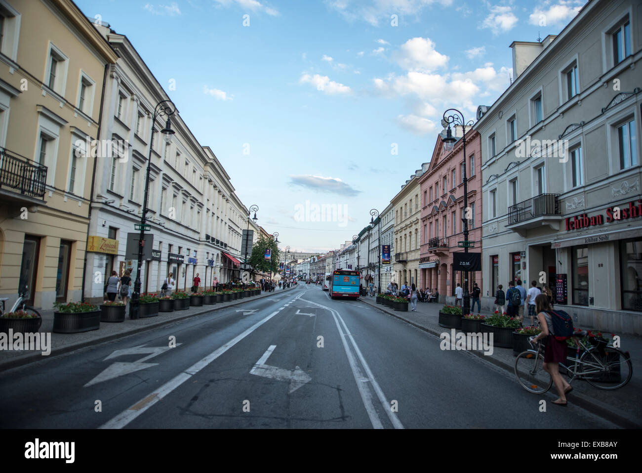 Street view in Warsaw Stock Photo - Alamy