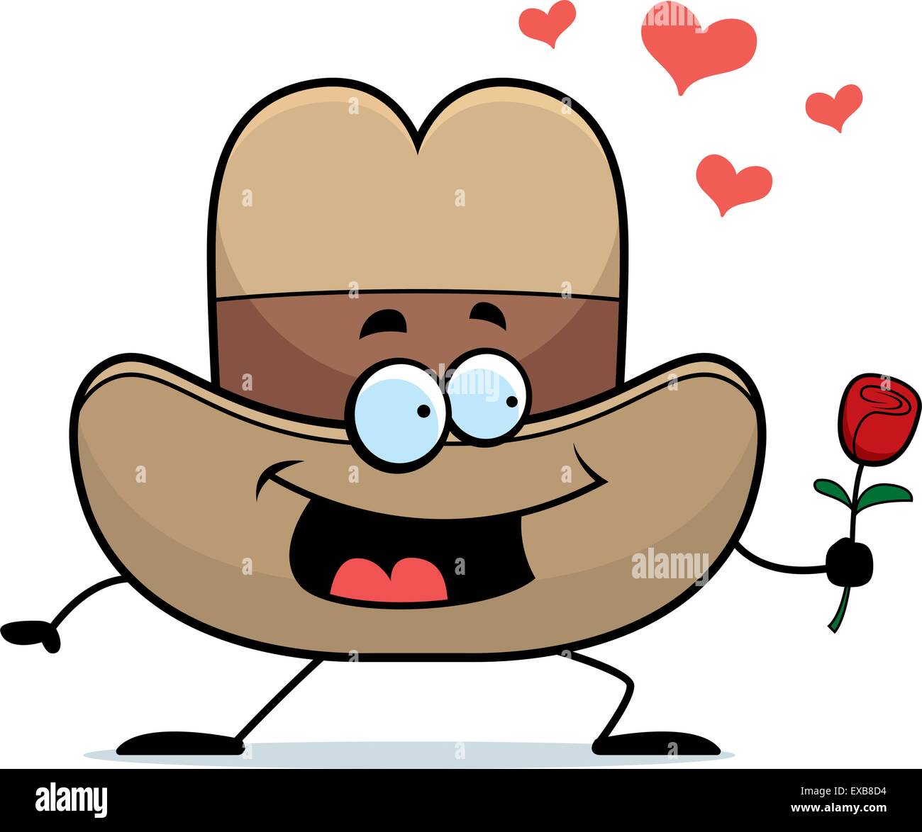A happy cartoon cowboy hat with a flower Stock Vector Image & Art - Alamy