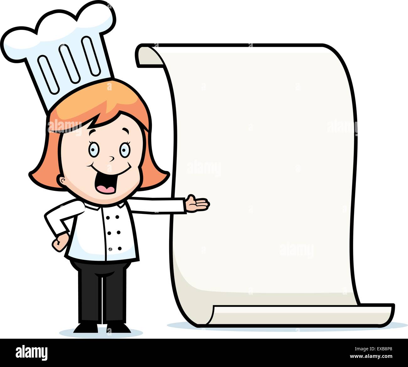 A happy cartoon child chef with a menu Stock Vector Image & Art - Alamy