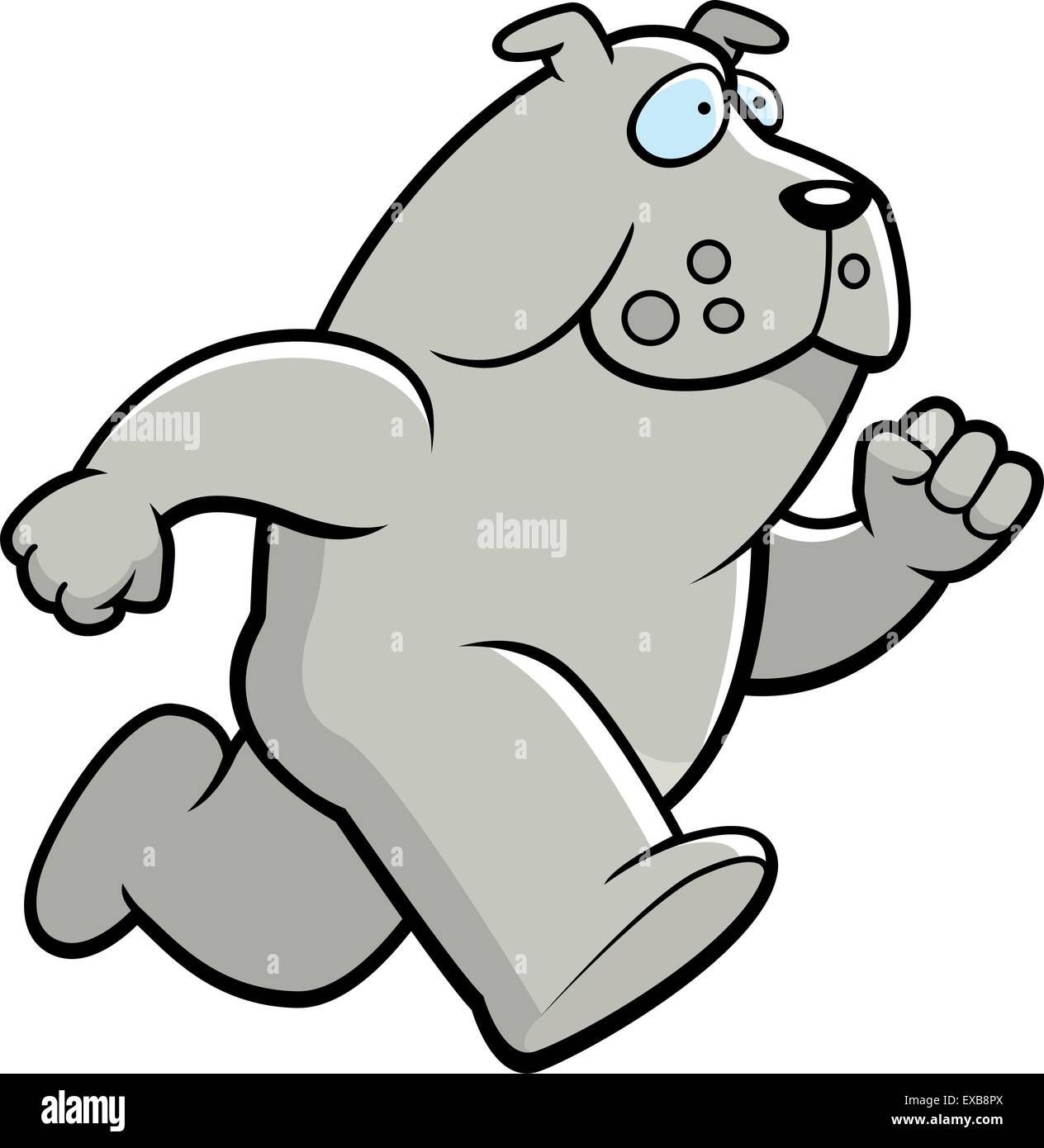 A happy cartoon bulldog running and smiling Stock Vector Image & Art ...