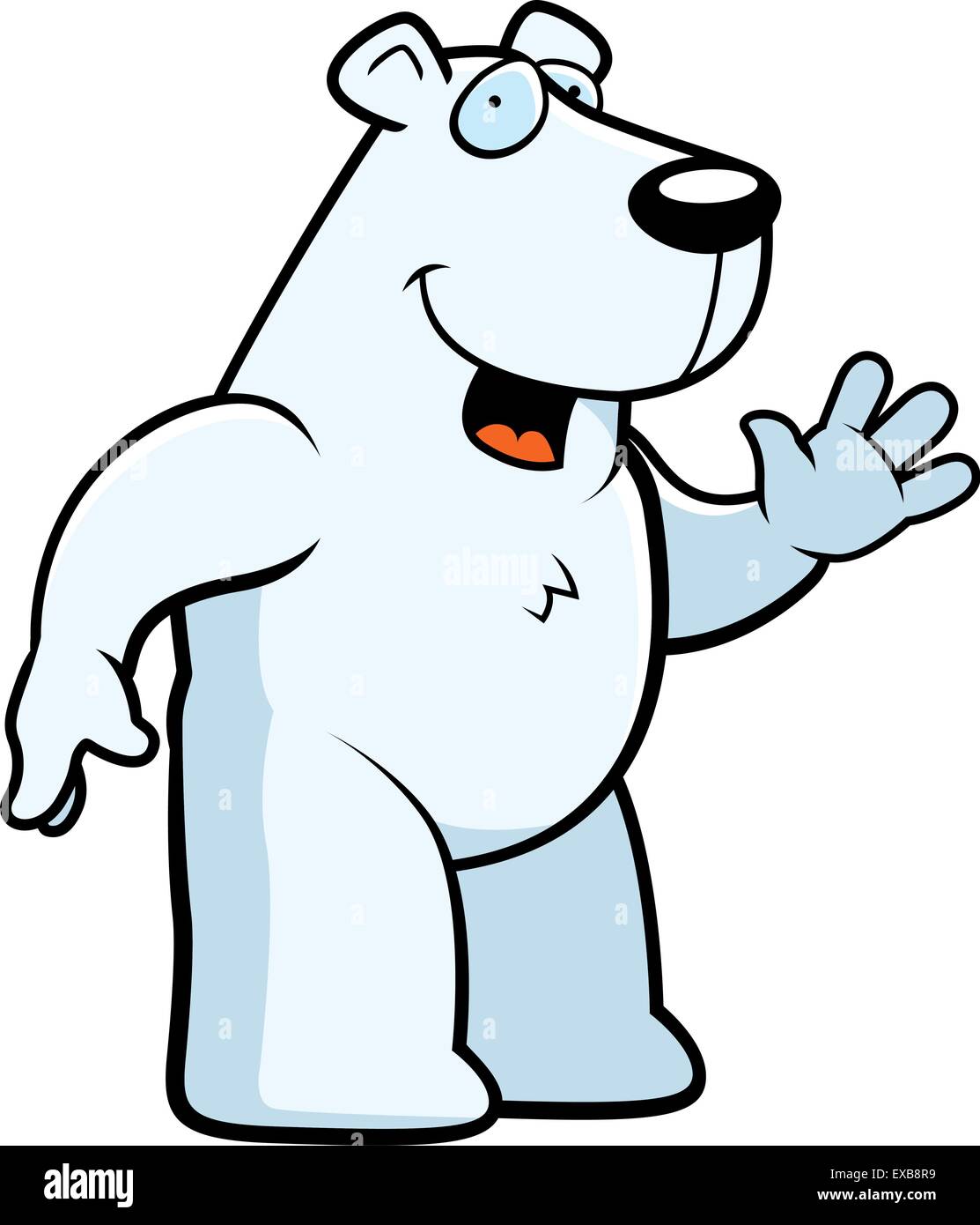 A happy cartoon polar bear waving and smiling Stock Vector Image & Art ...