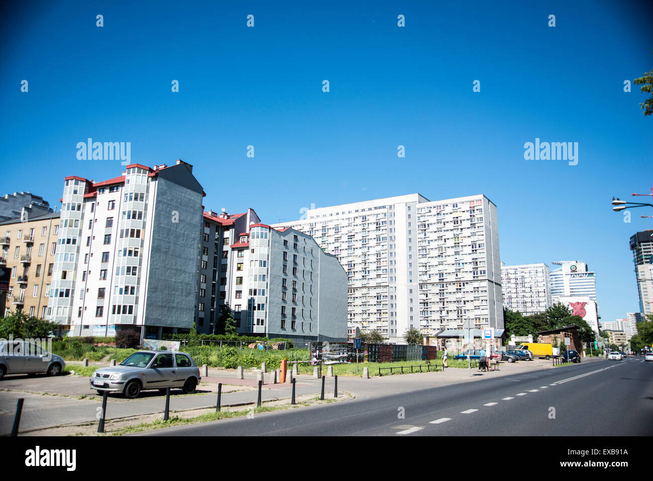 Block of buildings in Warsaw Stock Photo - Alamy