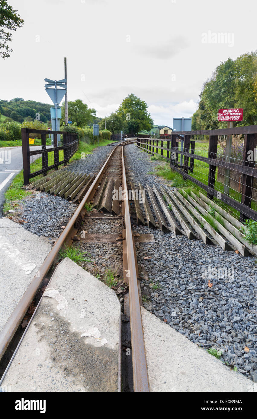 Single railway track, UK narrow gauge, Vale of Rheidol Railway ...