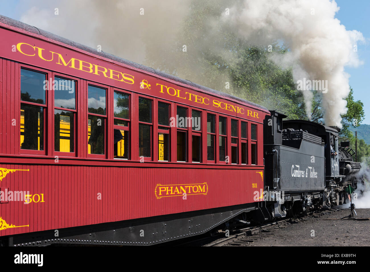 Train leaving the Chama Depot, Cumbres & Toltec Scenic Railroad, Chama ...