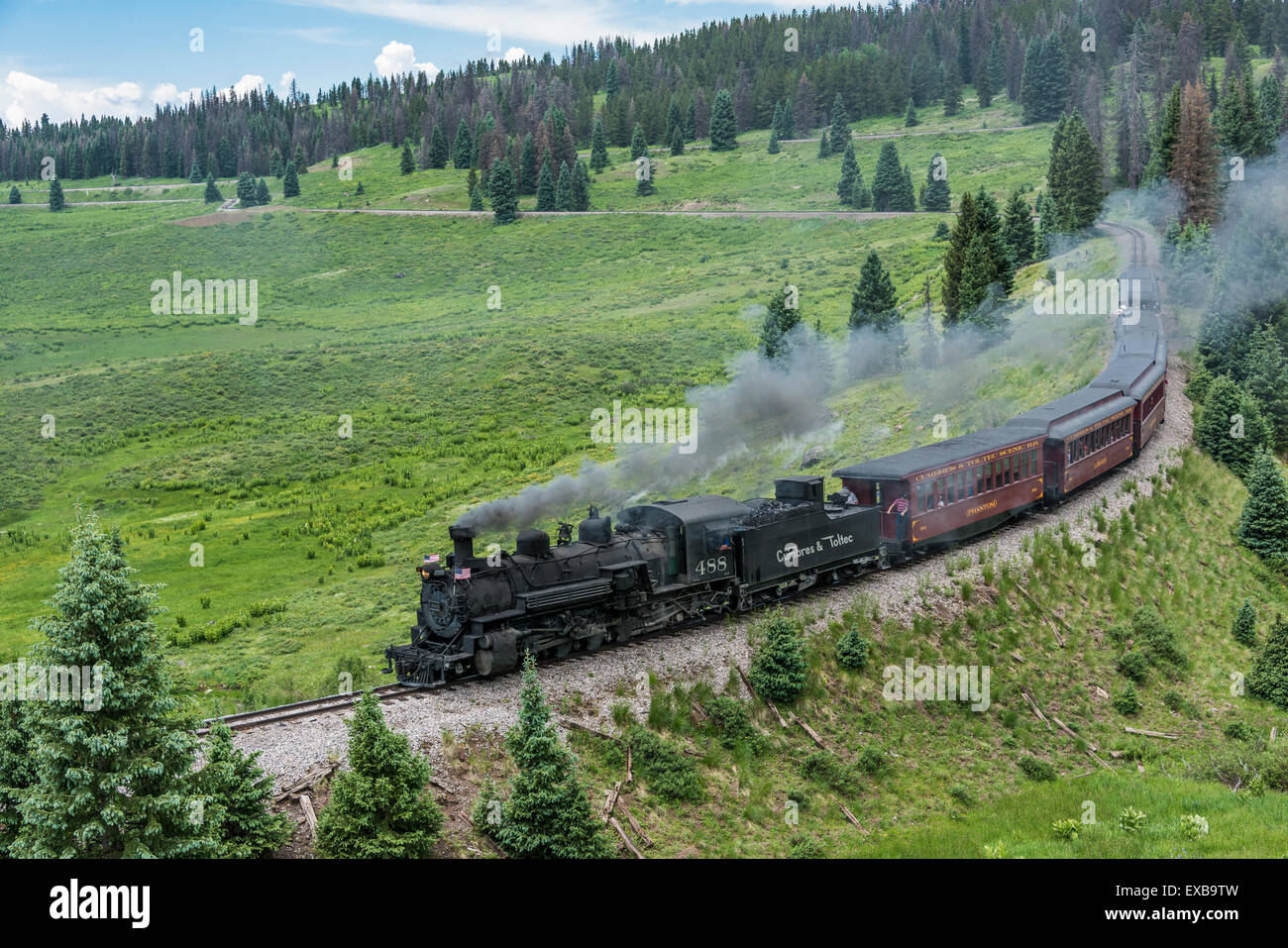 Train on the track, Cumbres & Toltec Scenic Railroad, Chama, New Mexico ...