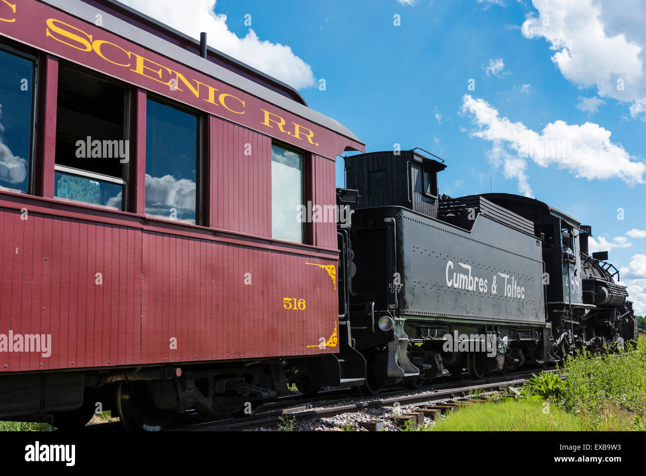 Steam locomotive engine 488 at Lobato Trestle, Cumbres & Toltec Scenic ...