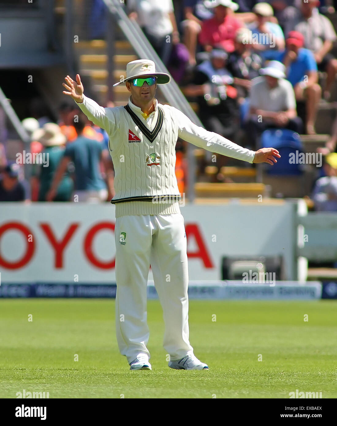 CARDIFF, WALES - JULY 10: Michael Clarke of Australia during day three ...