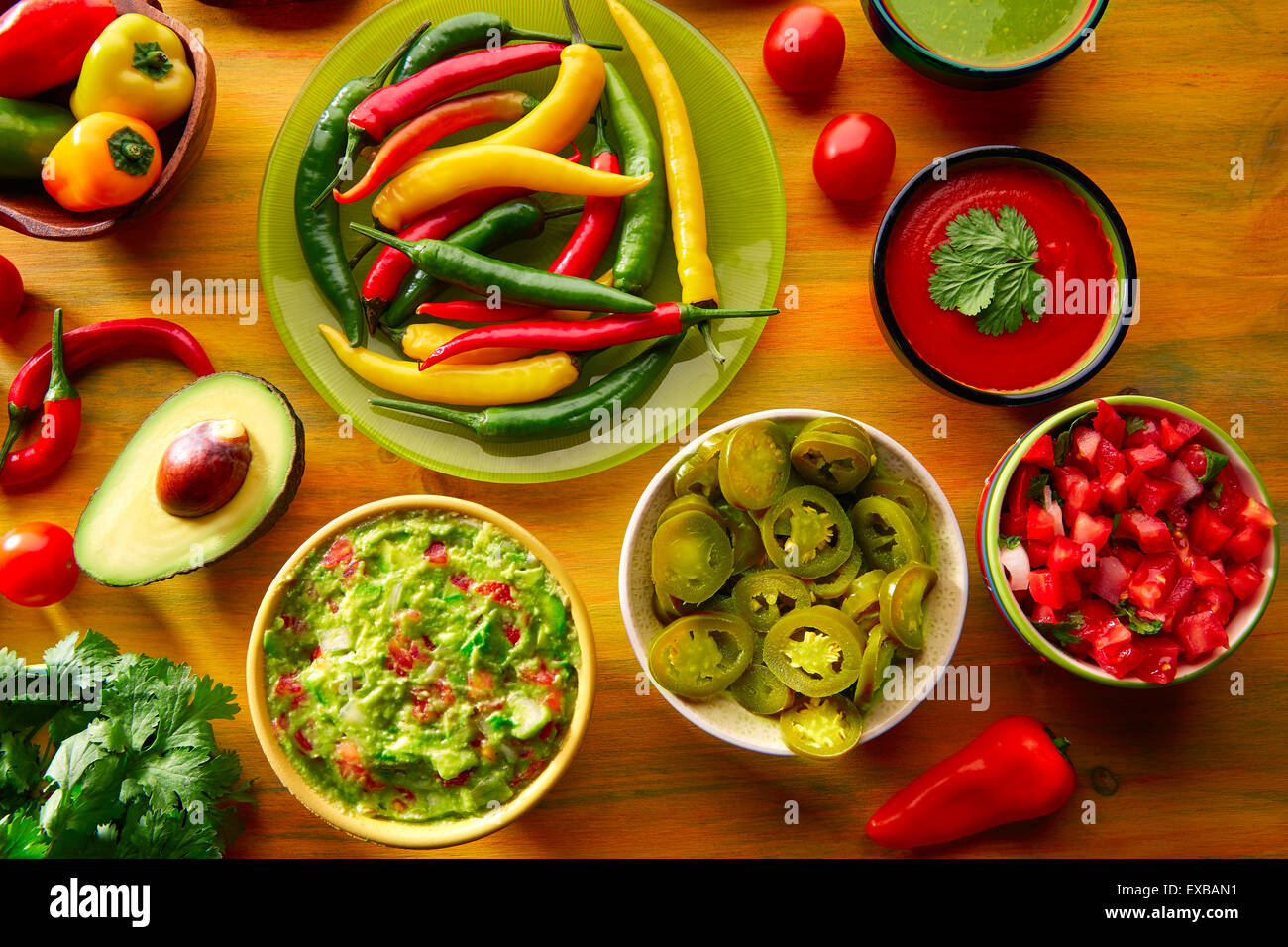 Mexican food mixed guacamole nachos chili sauce dipping cheddar cheese ...