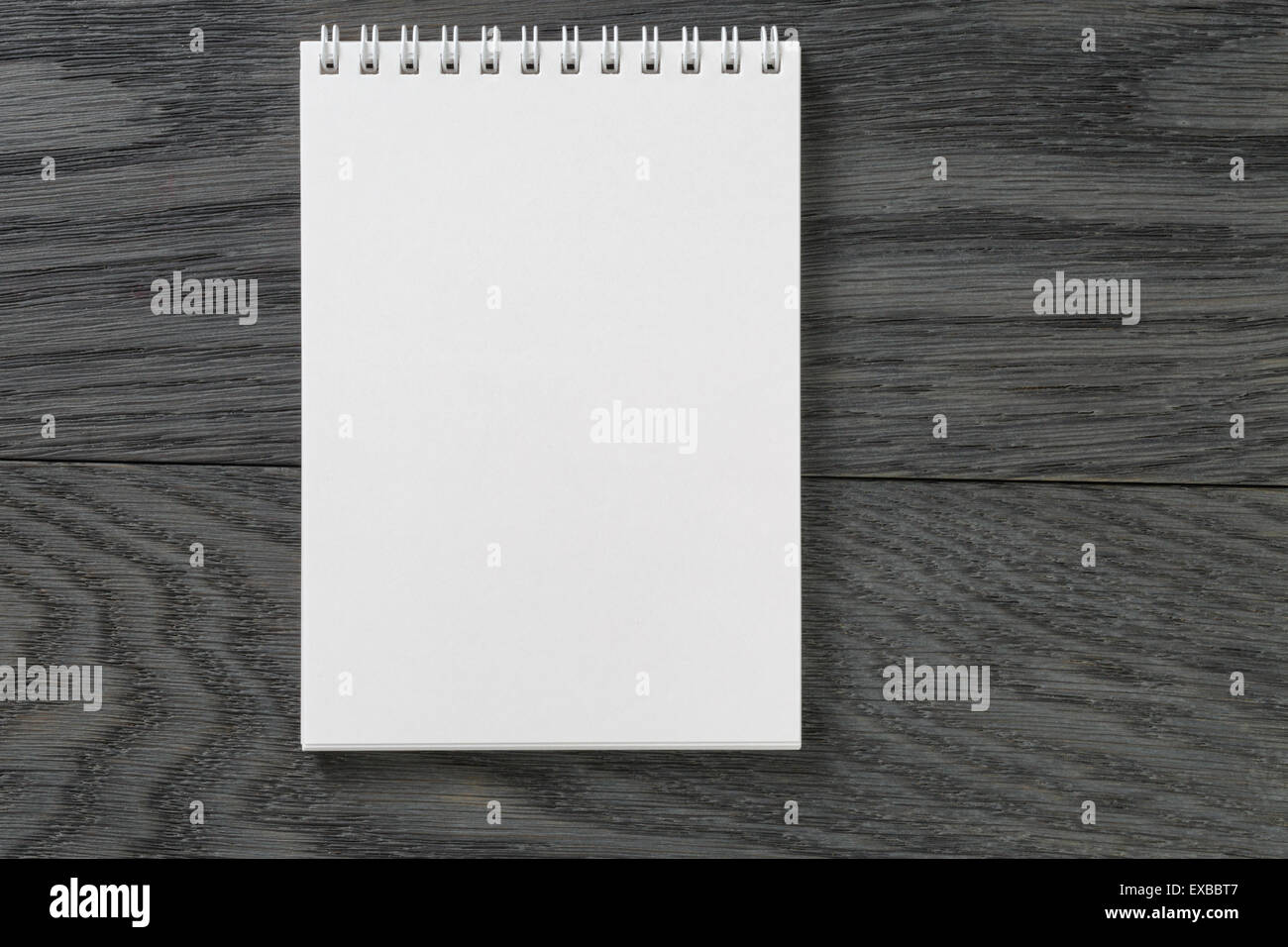 simple blank notepad on rustic wood table Stock Photo - Alamy
