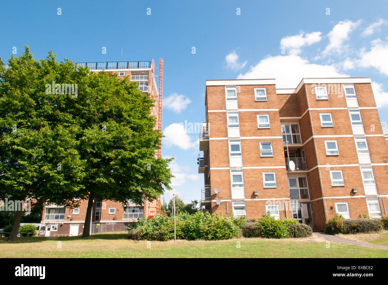 Social housing high rise tower blocks without cladding in Dudley with ...