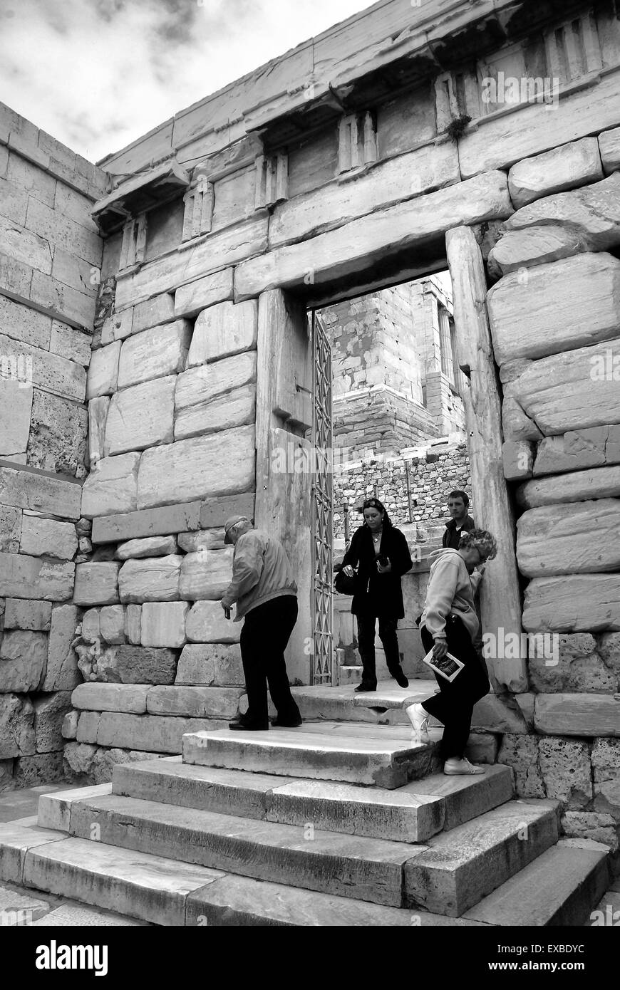 Acropolis steps athens Black and White Stock Photos & Images - Alamy