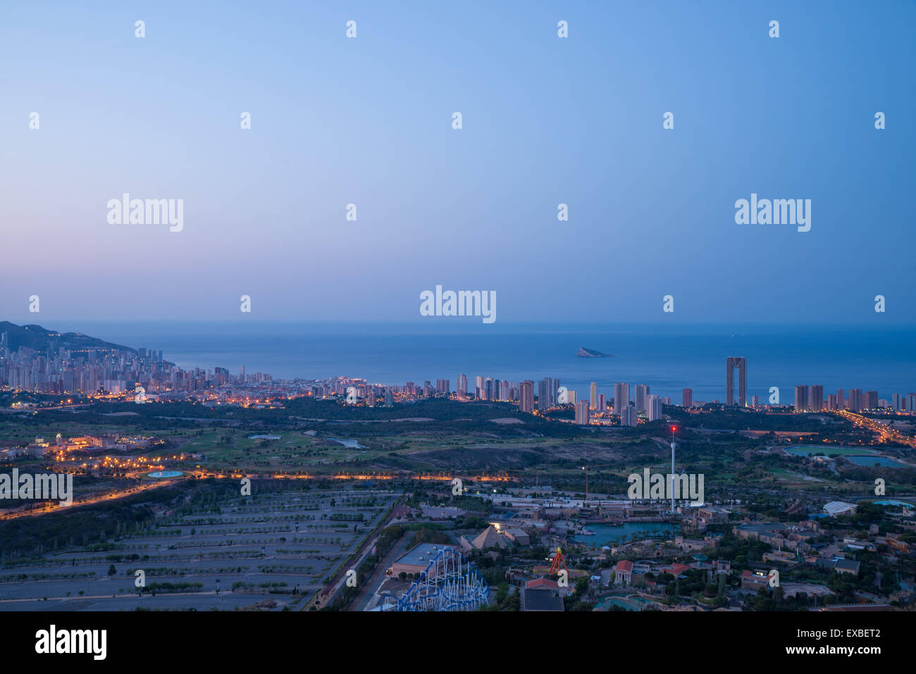 Benidorm bay and skyline in early morning dusk Stock Photo - Alamy