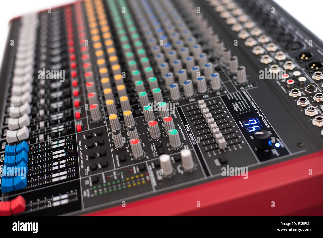 Professional Mixing Console. Music Device Isolated on White Background ...