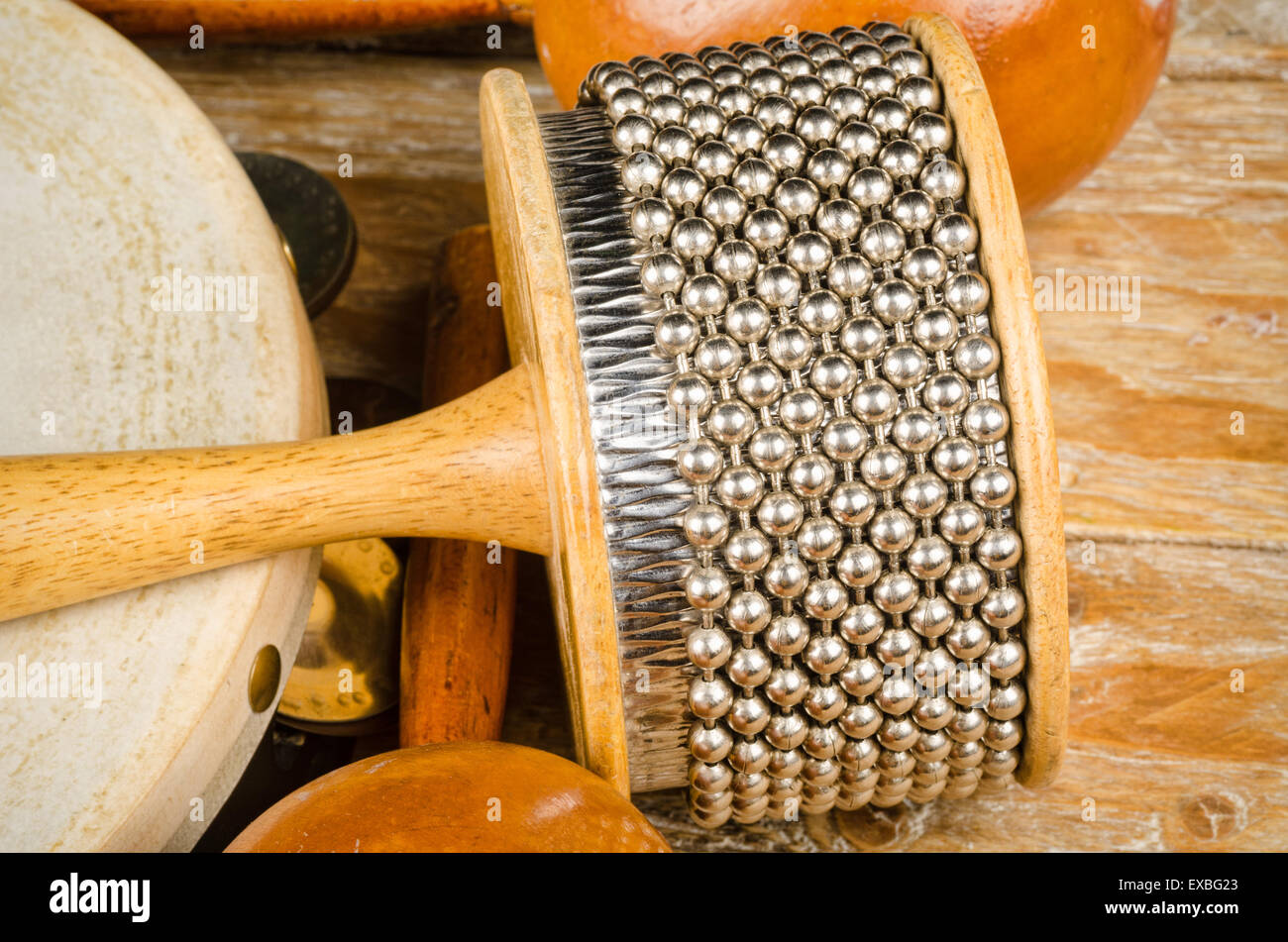 Assortment small percussion instruments on hi-res stock photography and ...