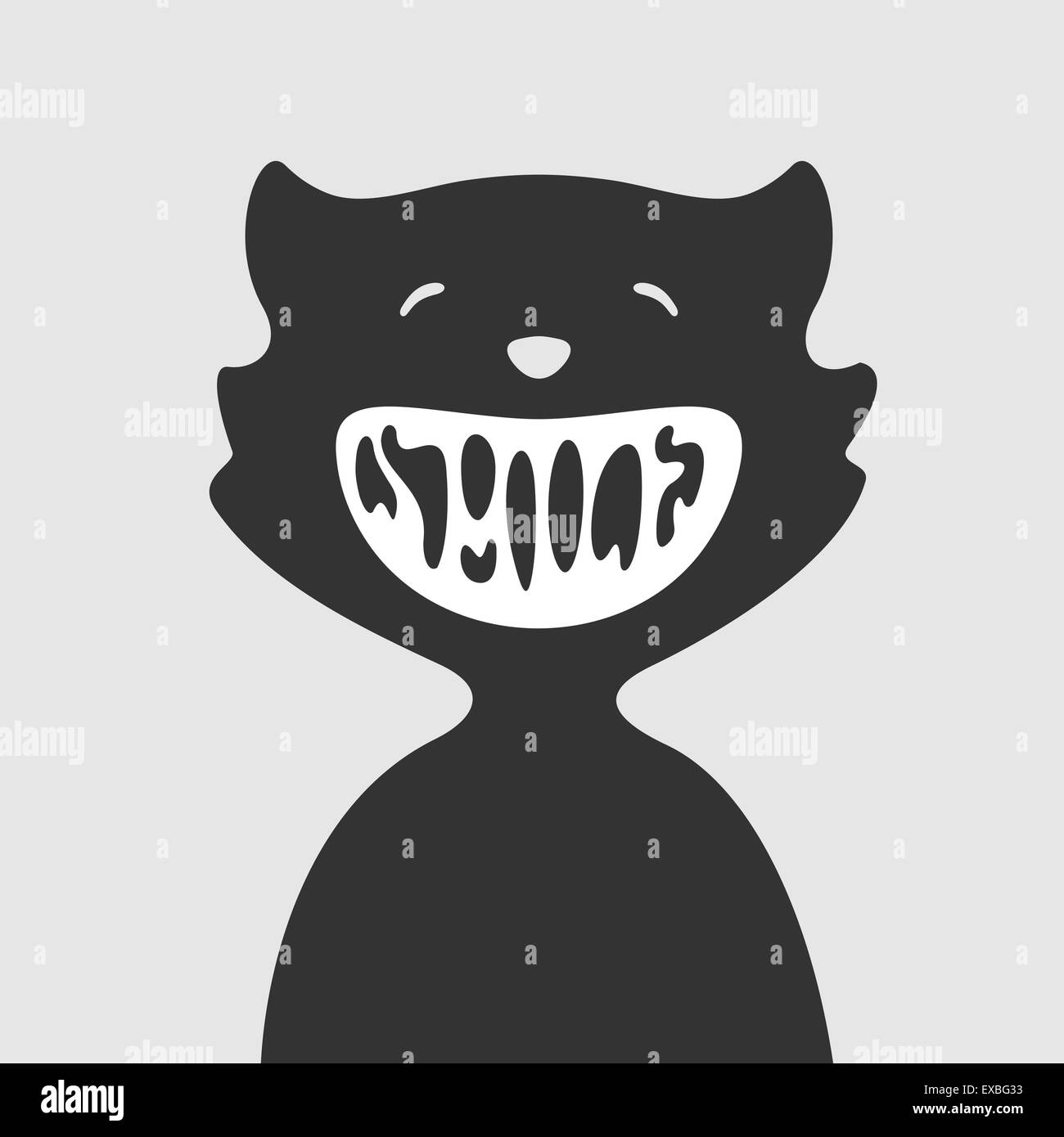Vector Character Cat Smile Stock Vector Image & Art - Alamy