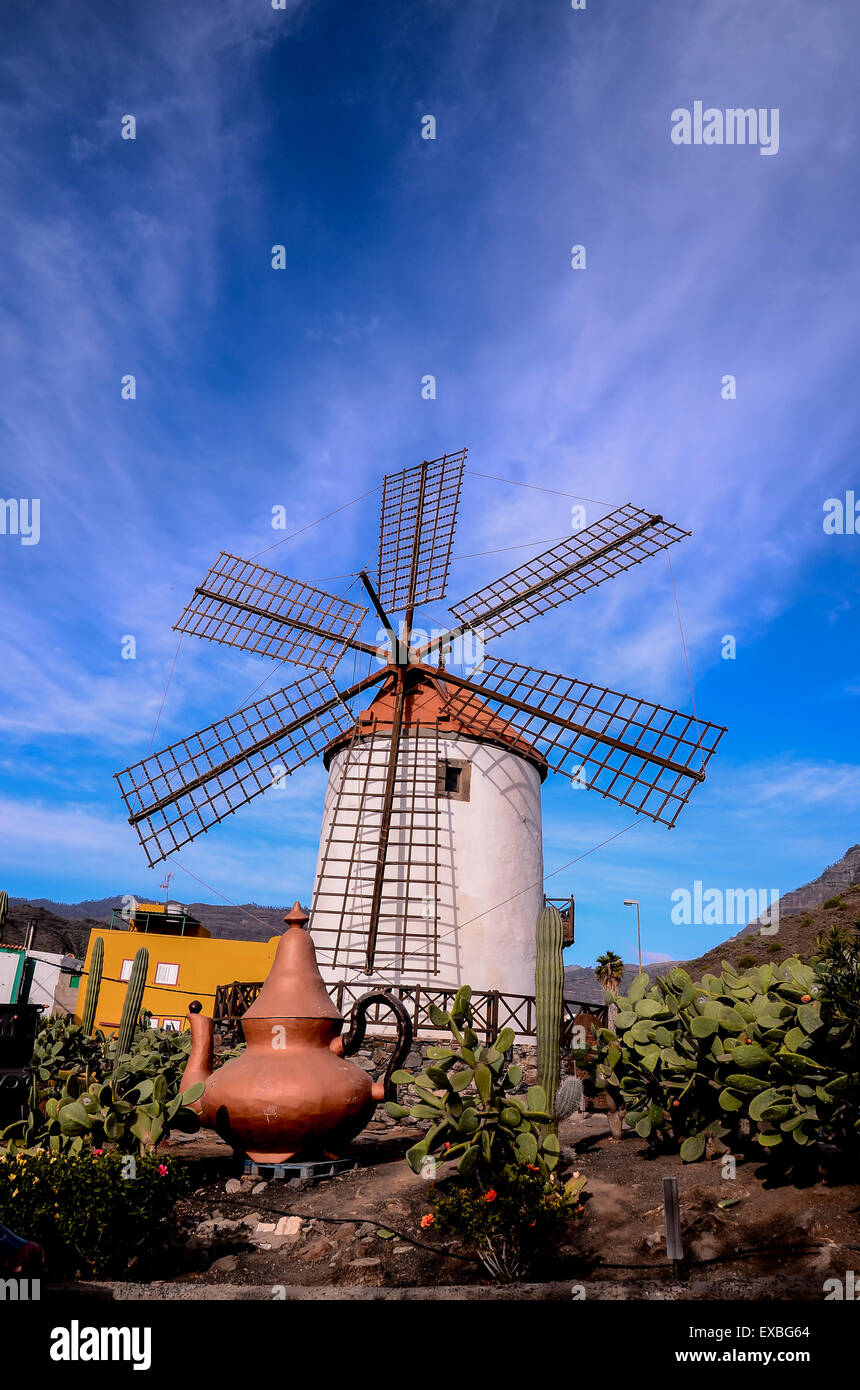 Vintage Wind Mill Stock Photo - Alamy