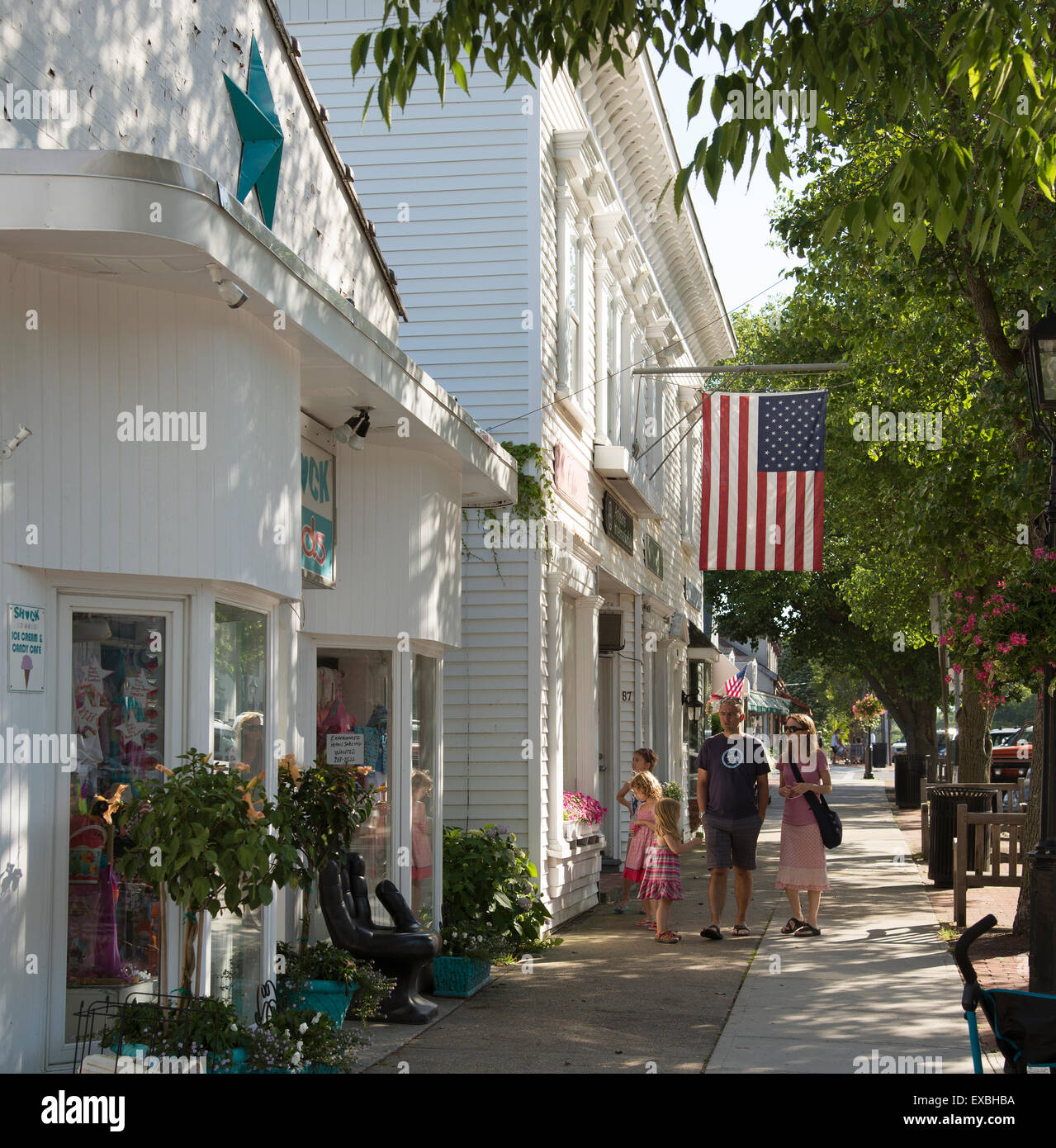 Main street in Westhampton on Long Island USA One of the famous ...