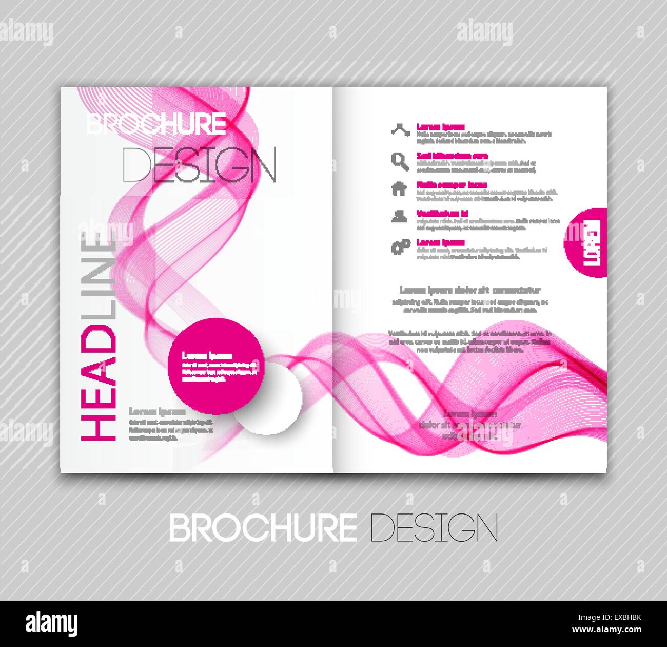 Vector template leaflet design with color lines Stock Vector Image ...