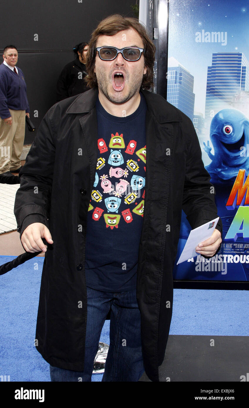 Jack Black at the Los Angeles premiere of 'Monsters vs. Aliens' held at ...
