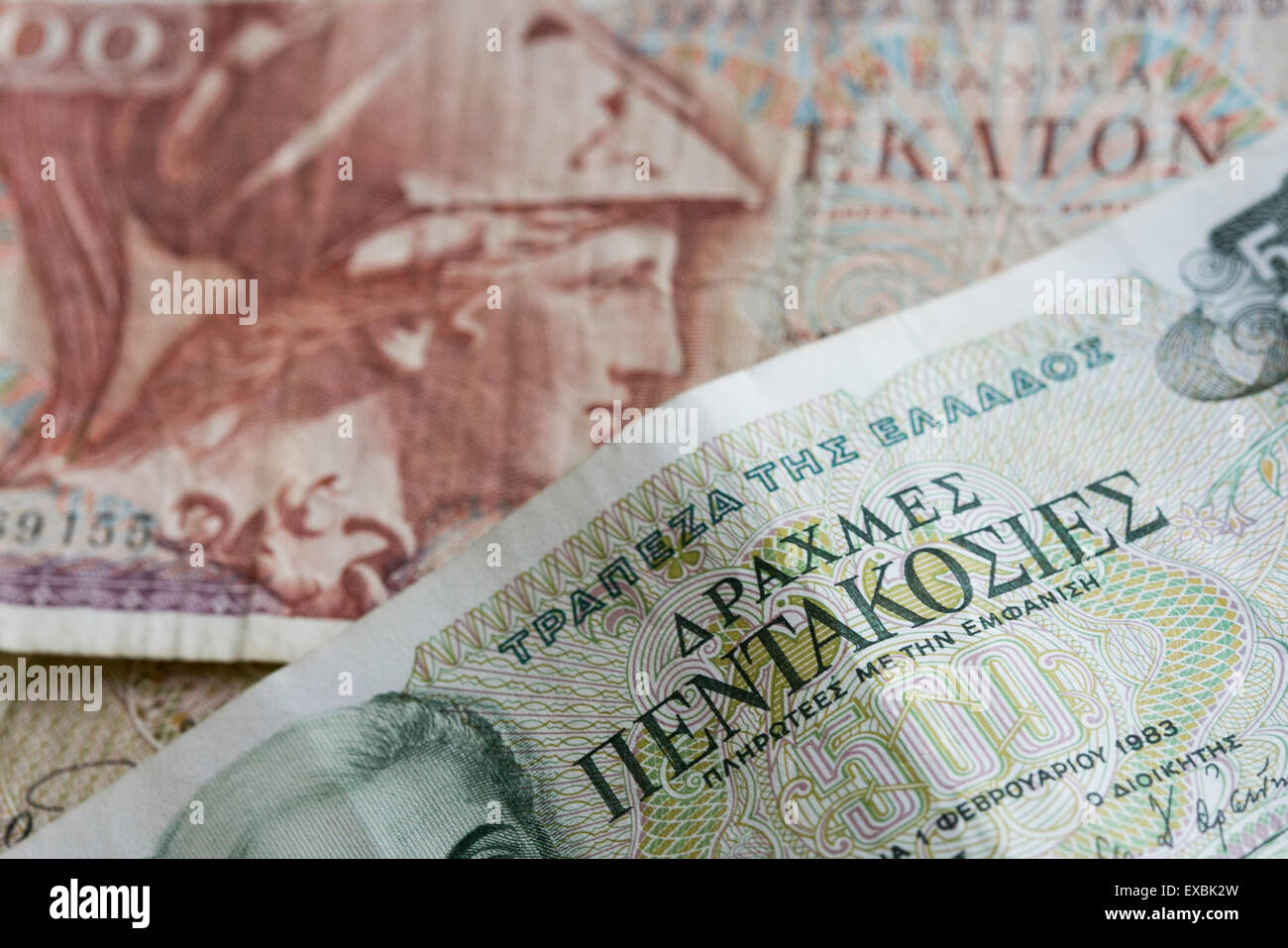 Pre euro greek drachma bank notes hi-res stock photography and images ...
