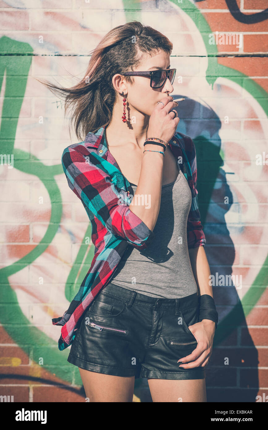 young beautiful model woman in the city Stock Photo - Alamy