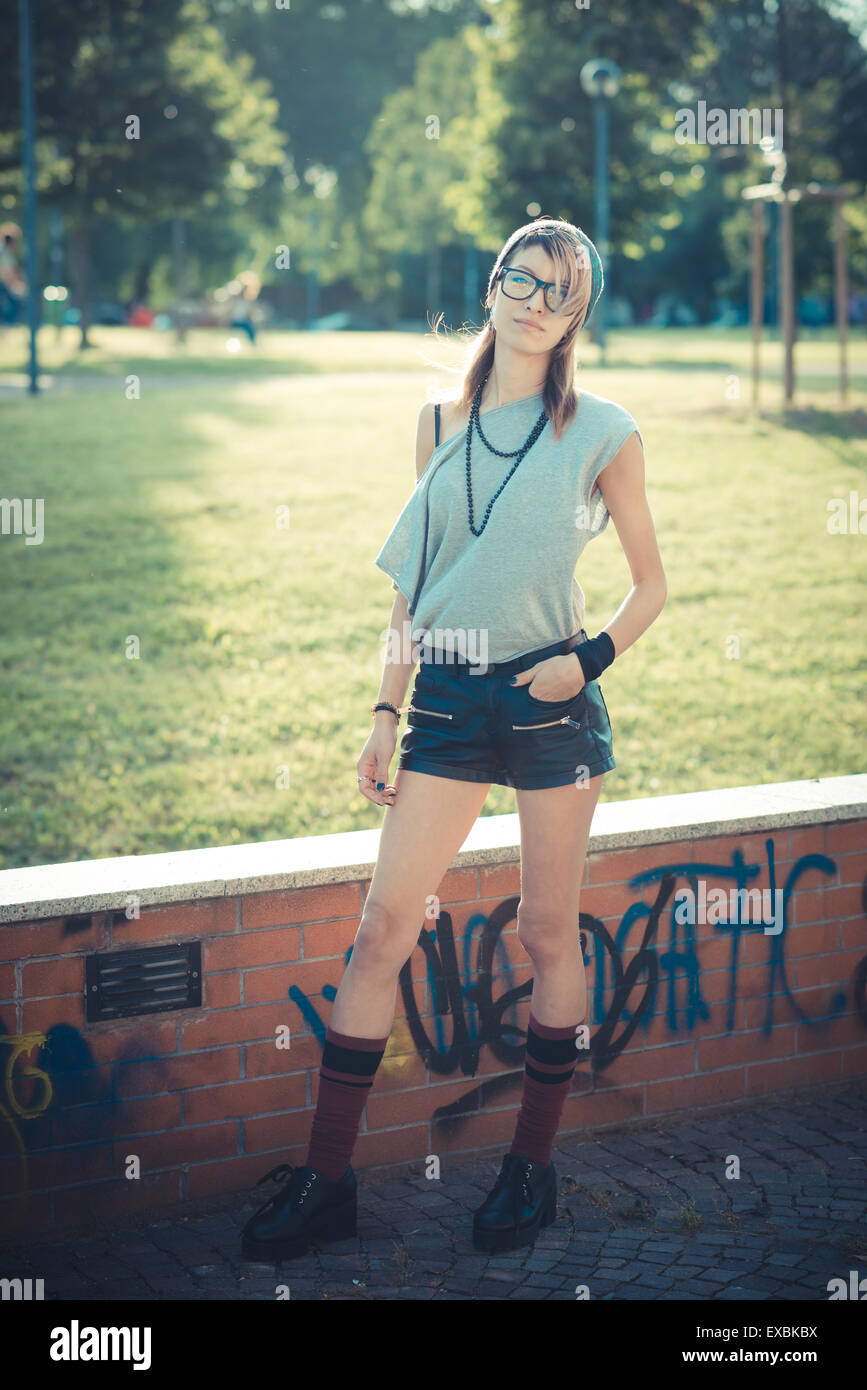 young beautiful model woman in the city Stock Photo - Alamy