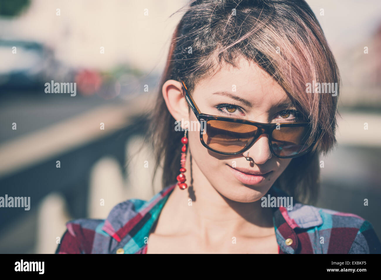young beautiful model woman in the city Stock Photo - Alamy