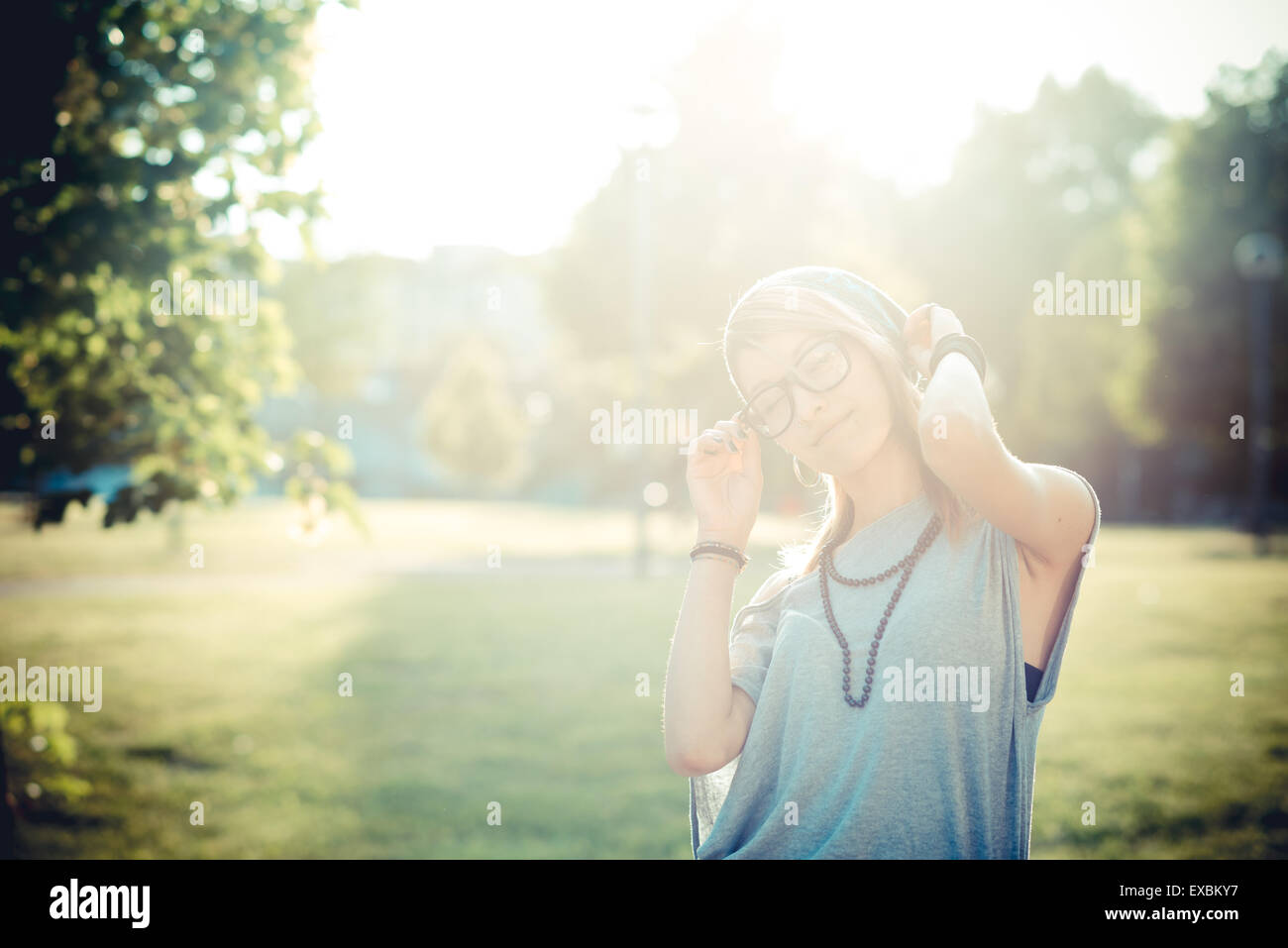 young beautiful model woman in the city Stock Photo - Alamy