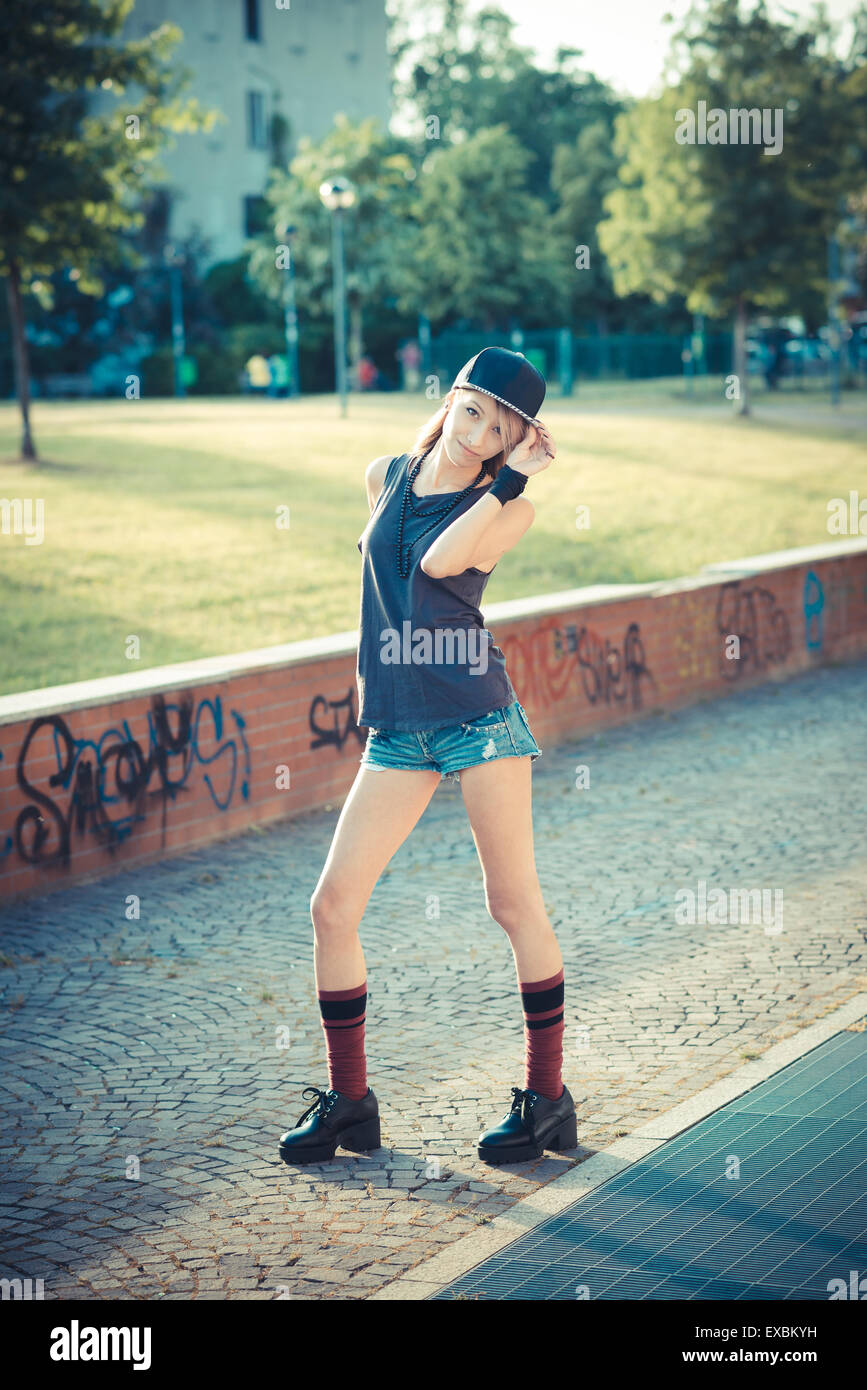 young beautiful model woman in the city Stock Photo - Alamy