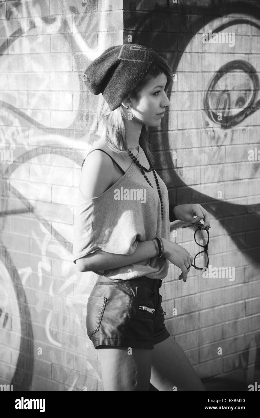 Young attractive model in Black and White Stock Photos & Images - Alamy