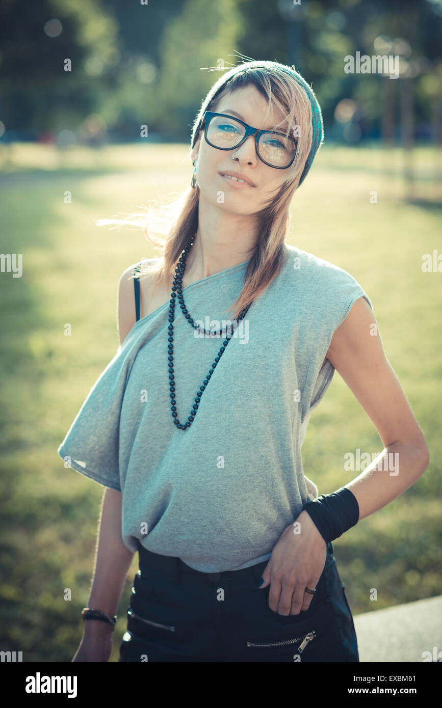 young beautiful model woman in the city Stock Photo - Alamy