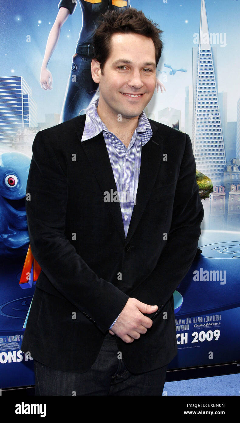 Paul Rudd at the LA premiere of 'Monsters vs. Aliens' held at the ...