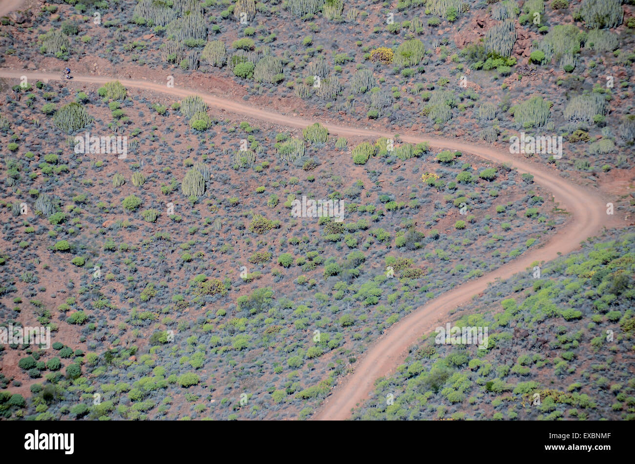 Aerial View of a Desert Road Stock Photo - Alamy